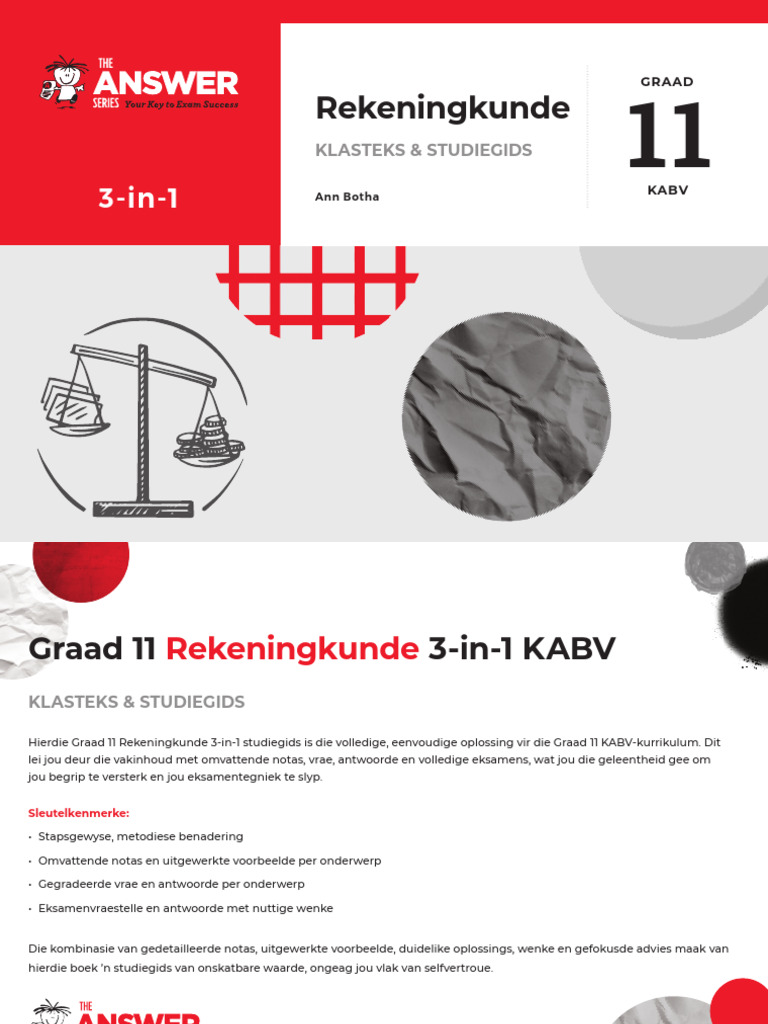 GR 11 Rekeningkunde 3 in 1 Extracts | PDF