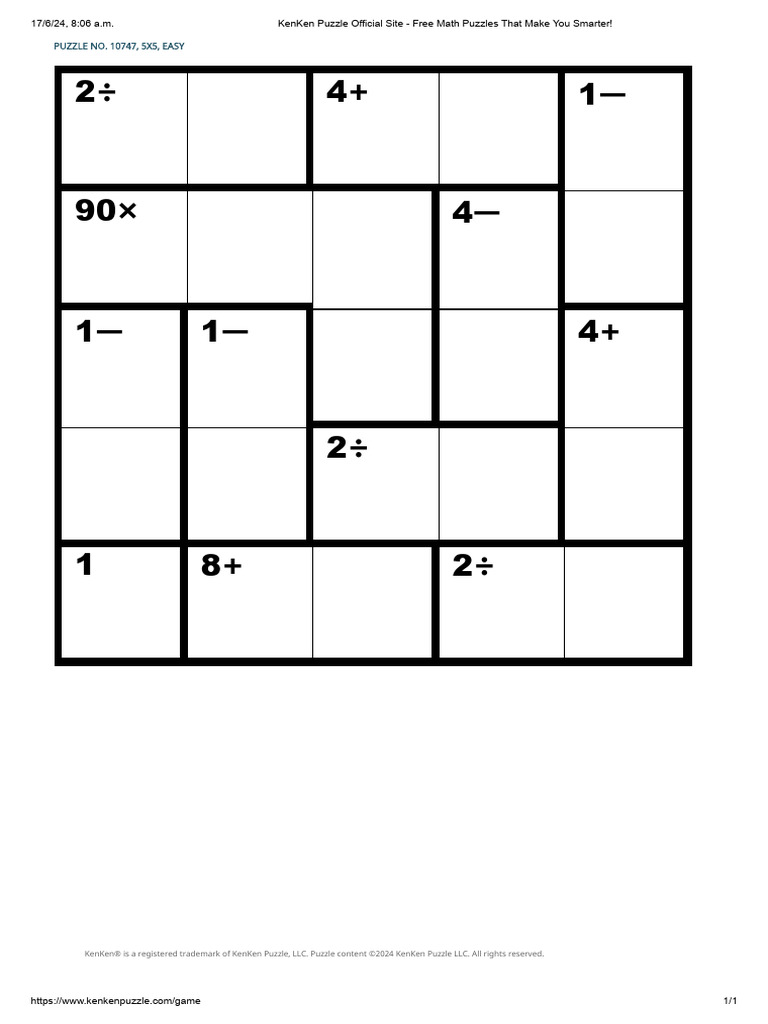 KenKen Nivel 3 | PDF