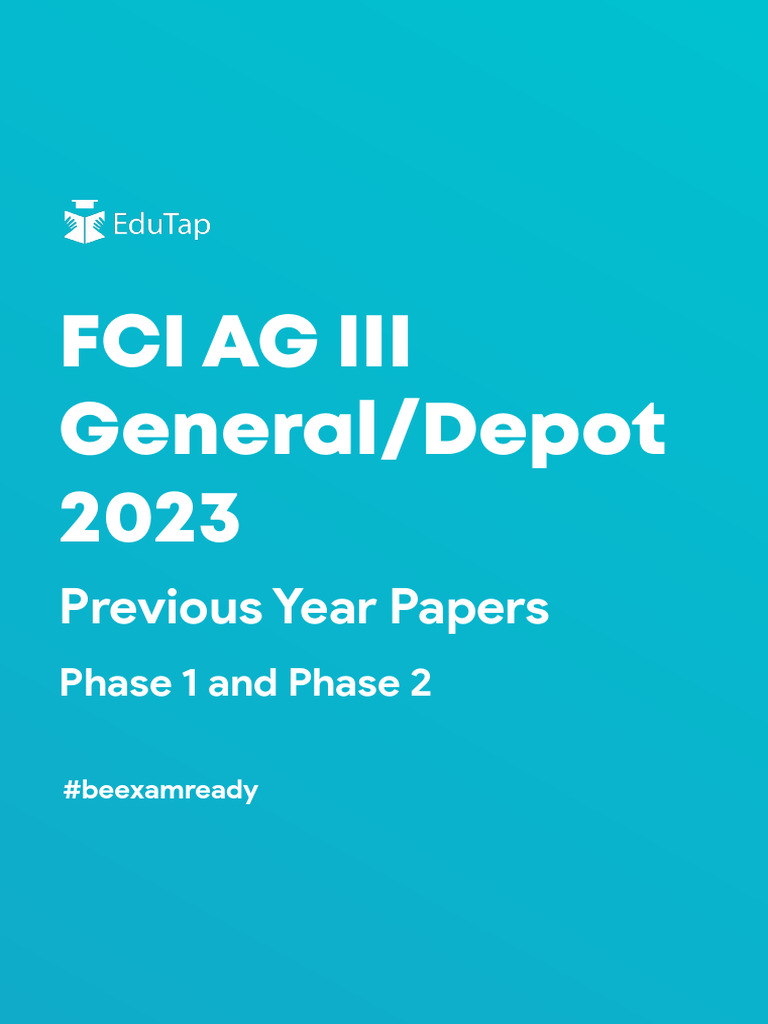 FCI AG III 2023 Previous Year Papers | PDF | Reason | Cognitive Science