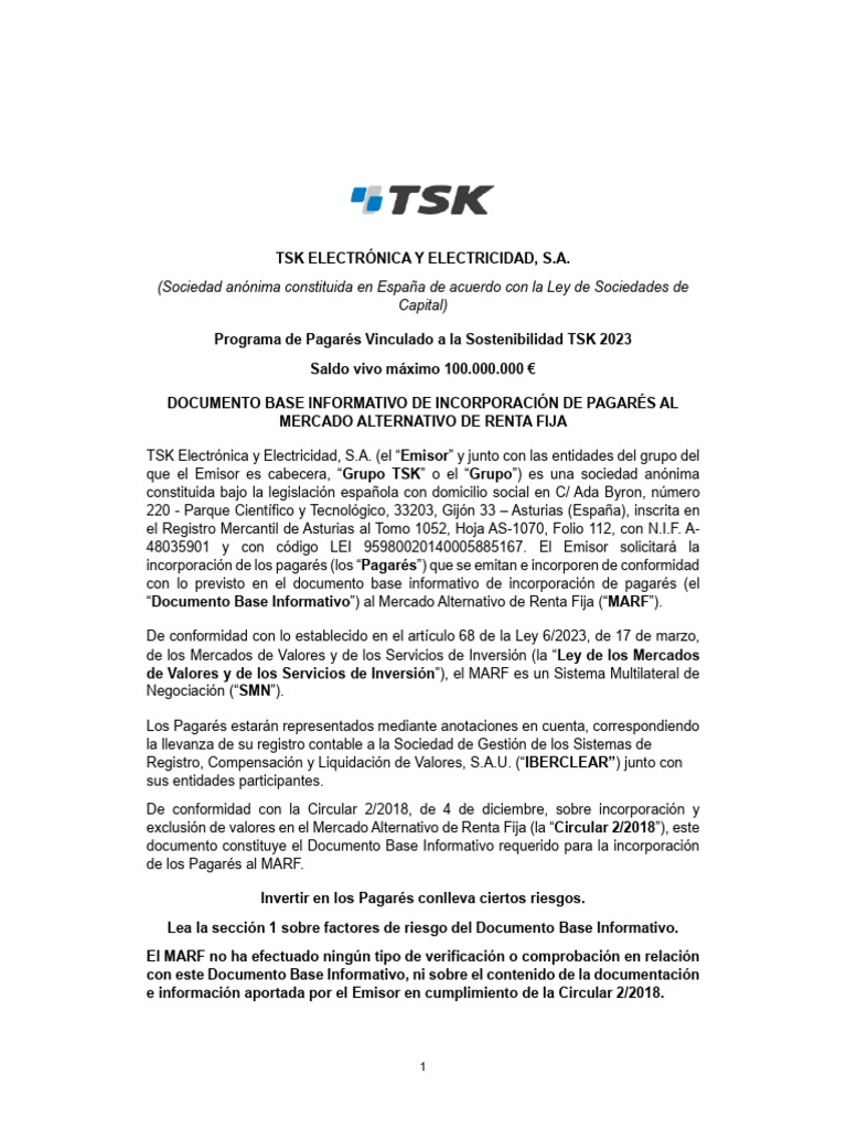 Documento 2 1 Dbi TSK Web | PDF | Bolsa de Valores | Presupuesto