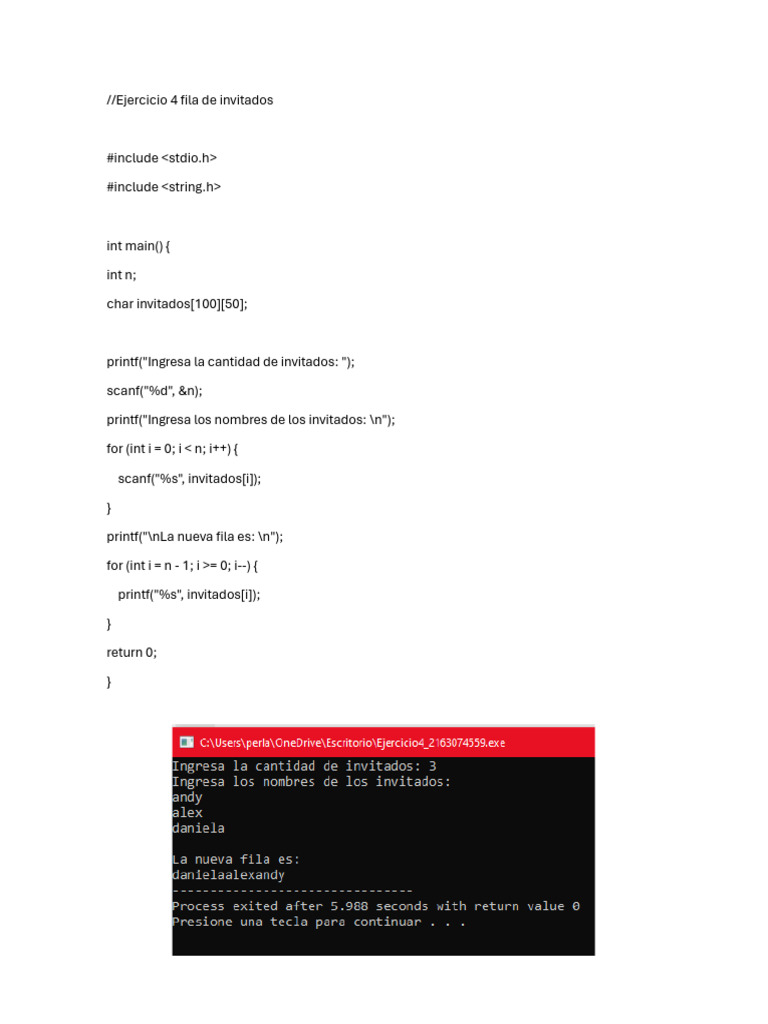 Ejercicio de Programación 4 | PDF | Computadoras
