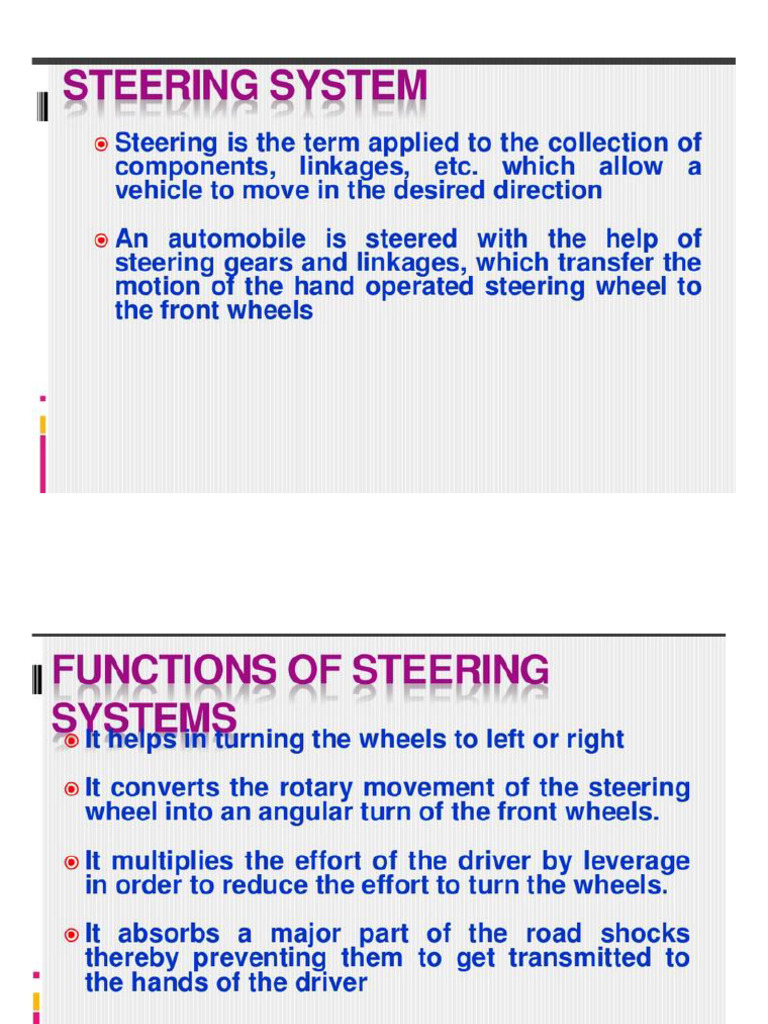 Steering System | PDF