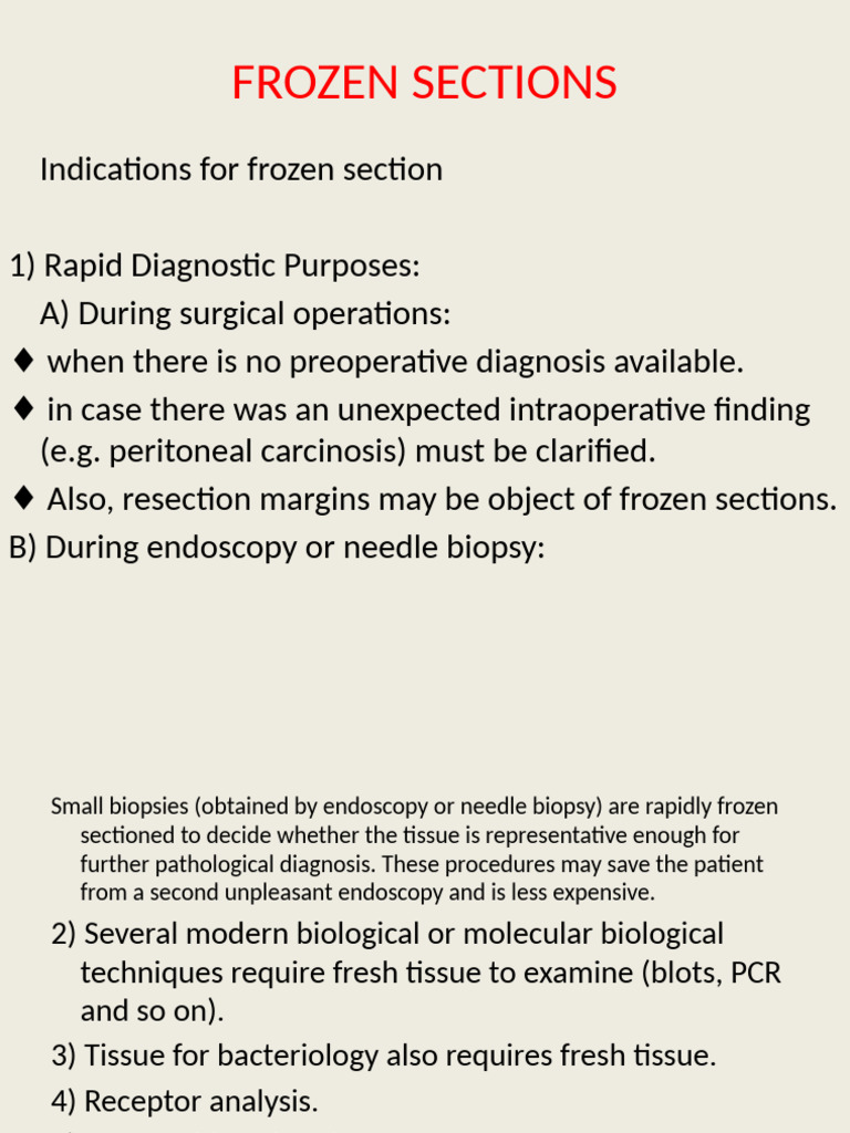 Frozen Sections | PDF | Staining