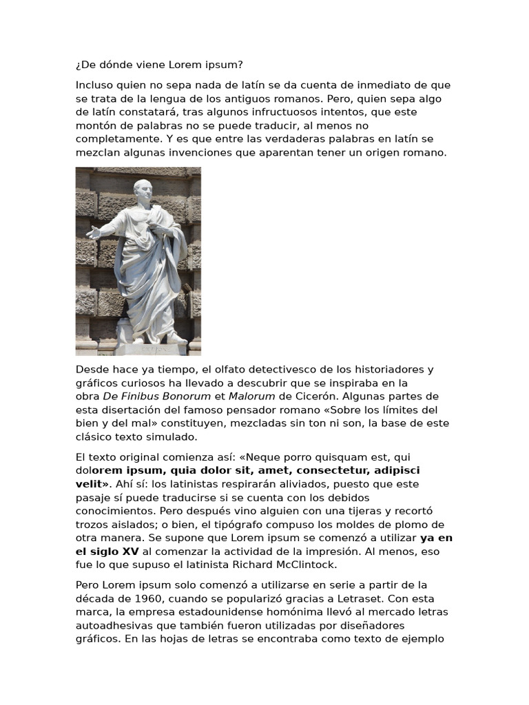 De Dónde Viene Lorem Ipsum | PDF | Historia | Clásicos