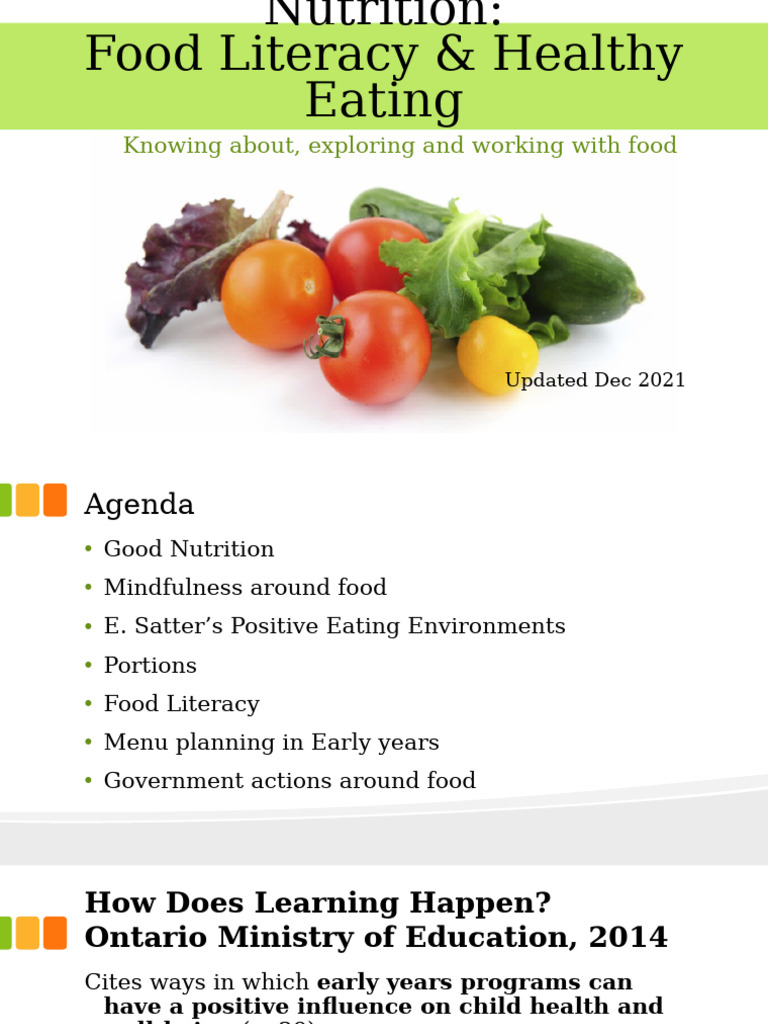 ECE1069 HSN Sem 2 W12 Healthy Eating and Food Literacy | PDF | Healthy ...