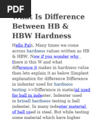 What Is Difference Between HB & HBW Hardness | PDF