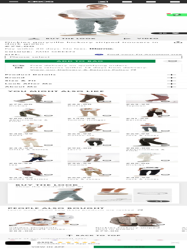 Dickies Garyville Hickory Striped Trousers in Dark Green ASOS | PDF