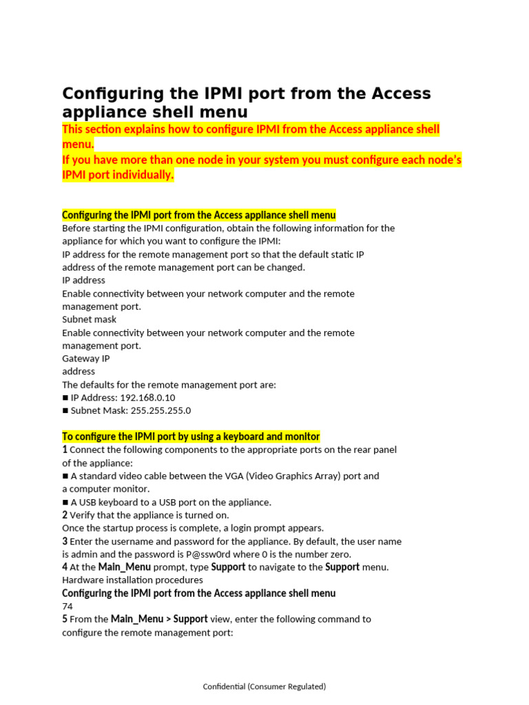 3340HA Configuring The IPMI Port | PDF | Shell (Computing) | Computer Network