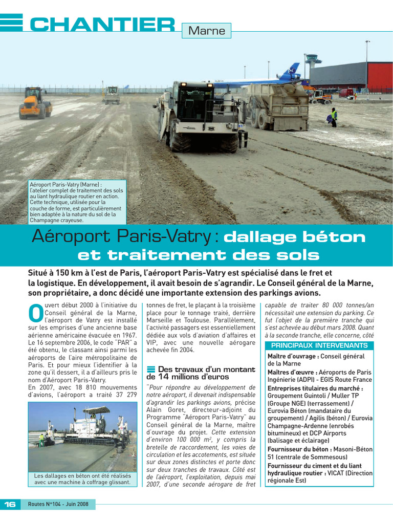 Extension de l'Aéroport Paris-Vatry | PDF | Aéroport | Béton