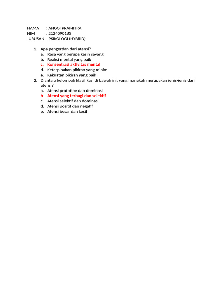 Tugas Kognitif | PDF