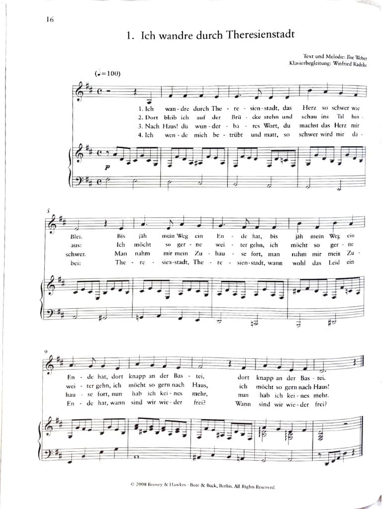 Ilse Weber - Ich Wandre Durch Theresienstadt Und Wiegala | PDF