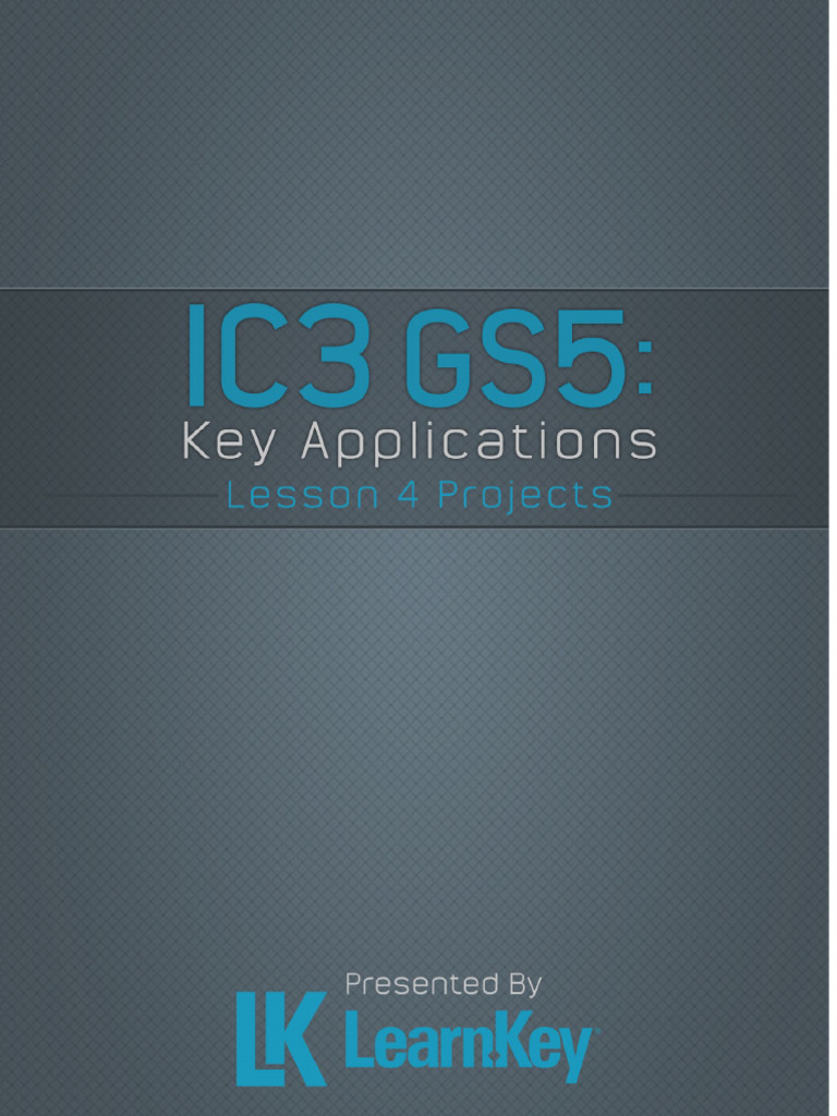IC3 GS5 Key Applications Projects Lesson 04 | PDF | Spreadsheet | Microsoft Excel