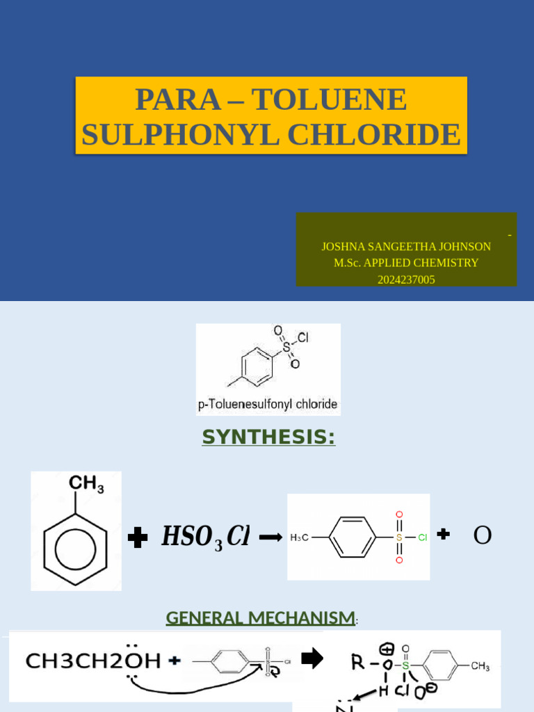 Para Toluenesulphonyl Chloride | PDF