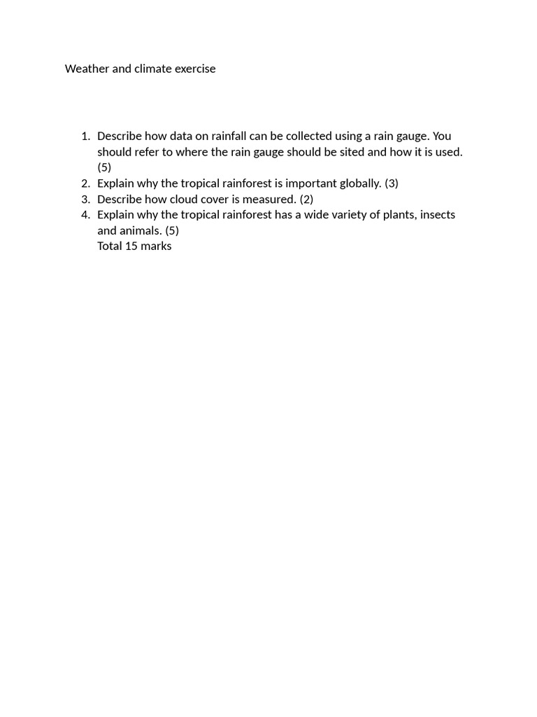 Weather and Climate Exercise 2024-1 | PDF