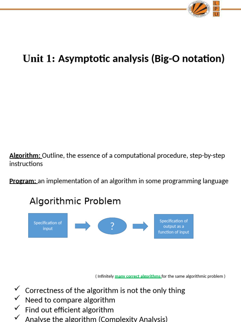 Unit 1asymptotic Notation Pdf Algorithms Computational Complexity 9065
