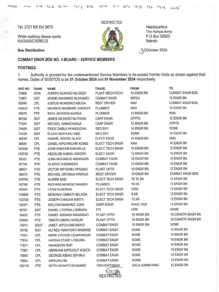 Engr Bde No. 4 Board | PDF