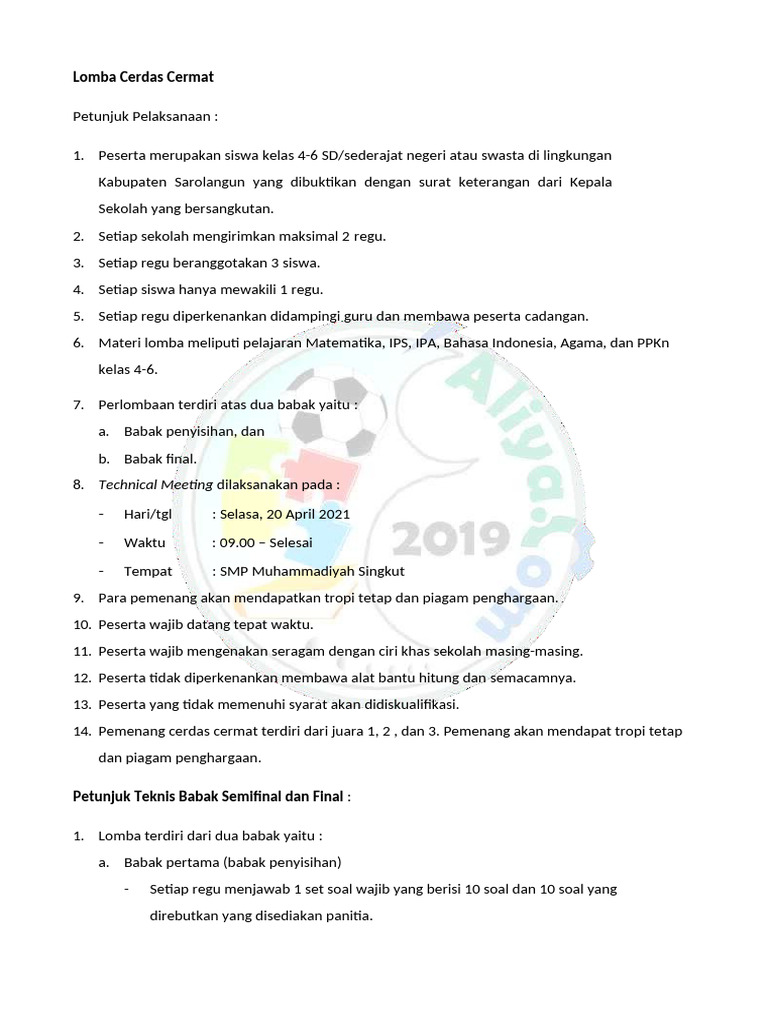 Juknis LCC SMPM Singkut | PDF