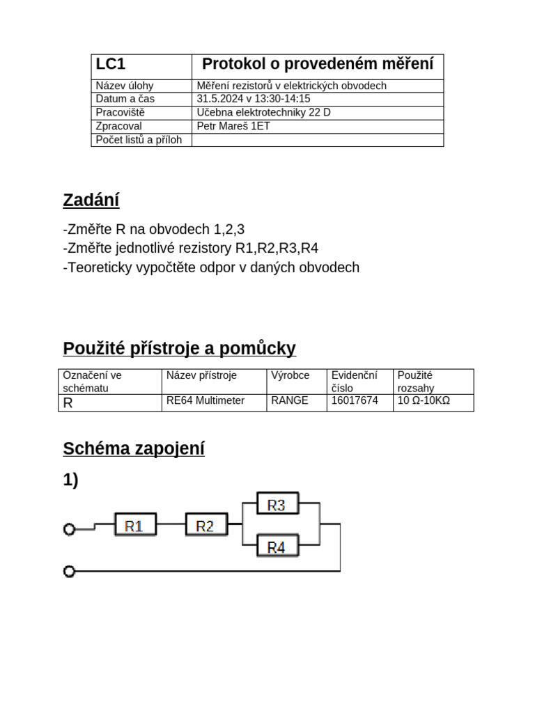 Protokol o Měření | PDF