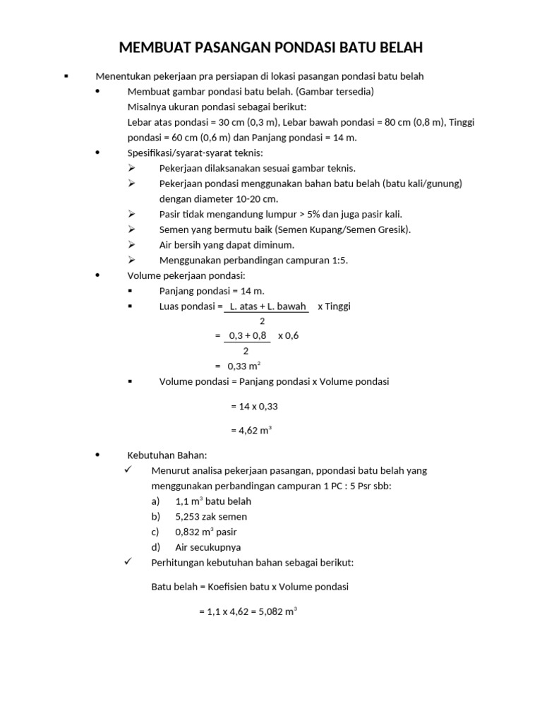 STM-Pondasi Batu Belah | PDF | Sains & Matematika
