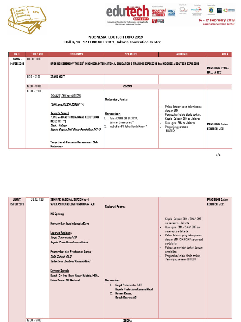 Susunan Acara EDUTECH OK | PDF