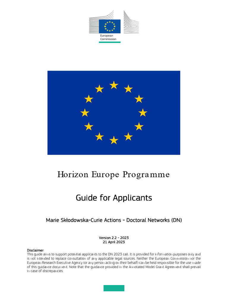 Marie Curie Doctoral Networks Guide 2023 | PDF | Cost Of Living | Doctorate