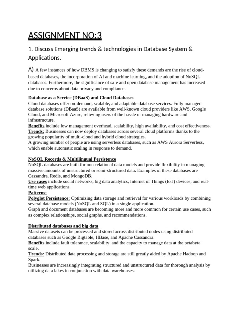 3assignment | PDF | Databases | Big Data