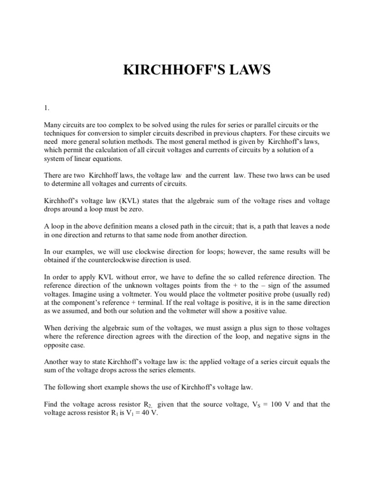 A Comprehensive Guide to Using Kirchhoff's Laws to Solve Complex ...