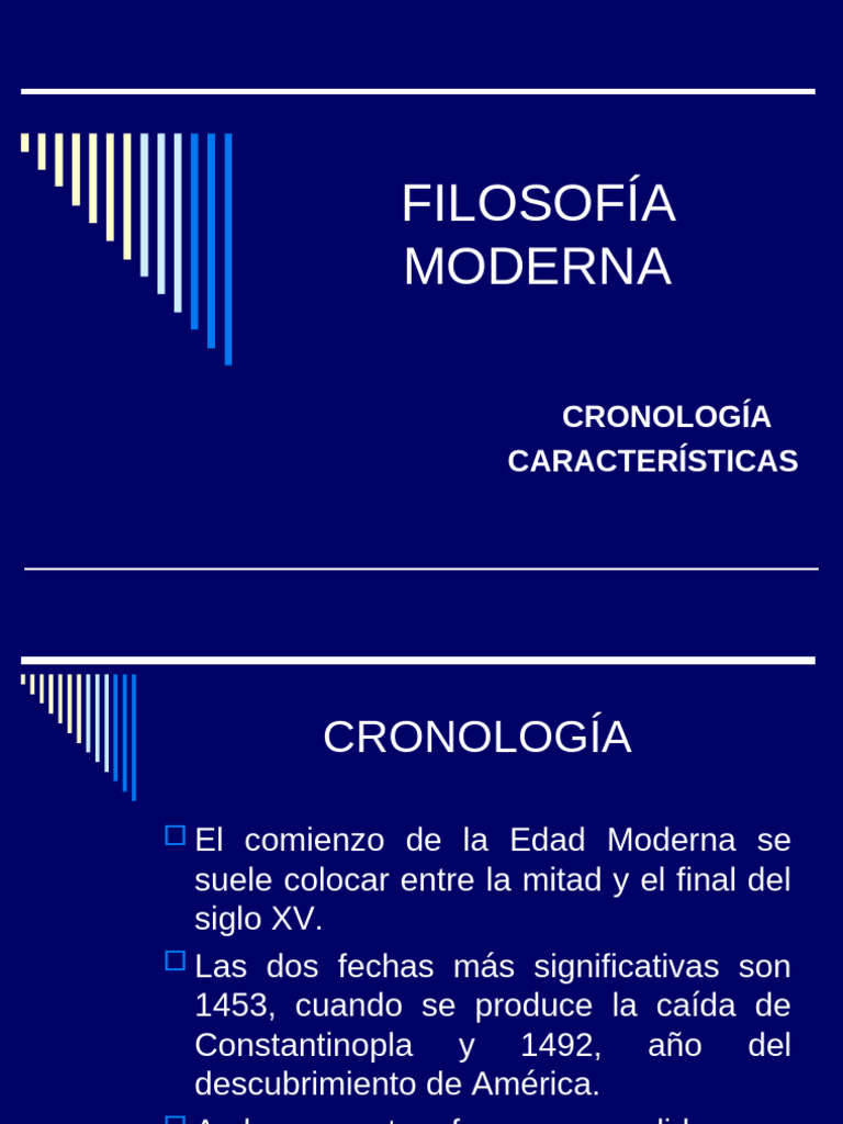 Filosofía Moderna: Cronología y Características | PDF | Era de ...