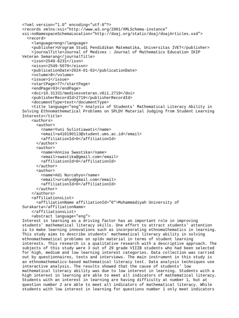 v8i1.2719 | PDF | Literacy | Procedural Knowledge