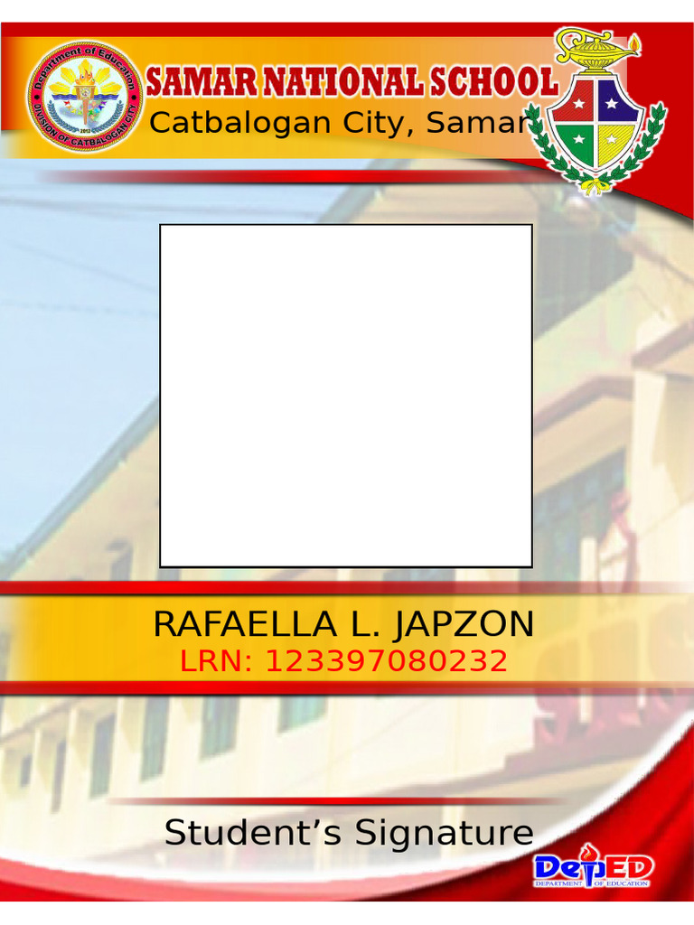School ID Card for Rafael L. Japzon | PDF