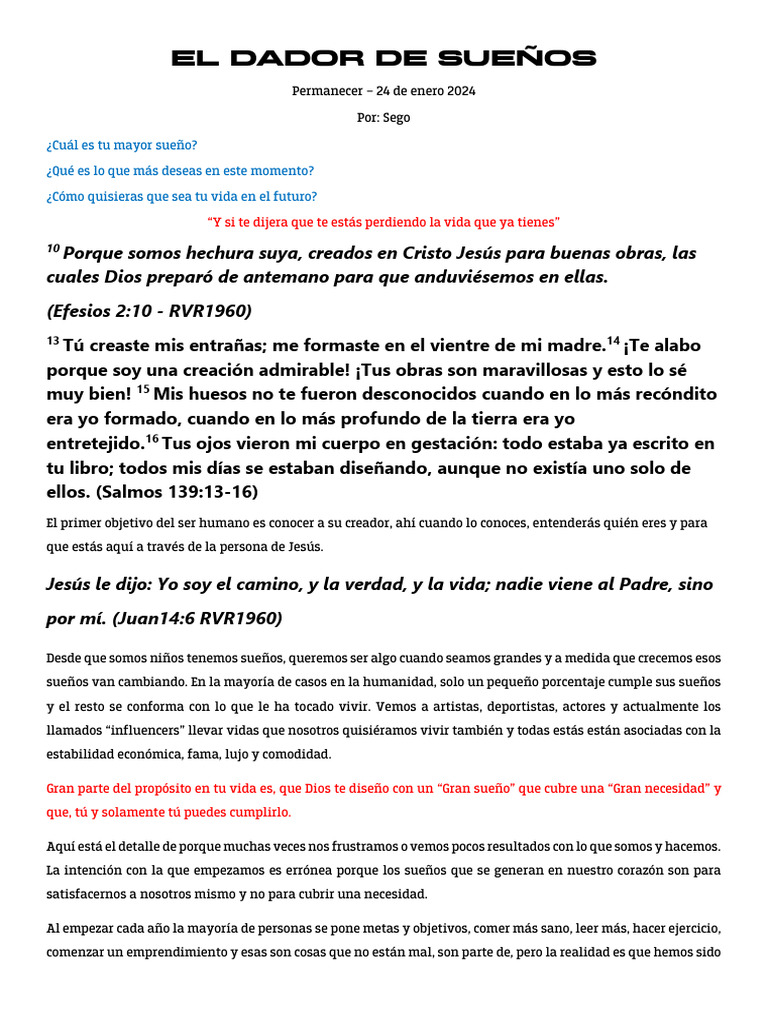 El Dador de Sueños - Permanecer | PDF | Jesús | Dios