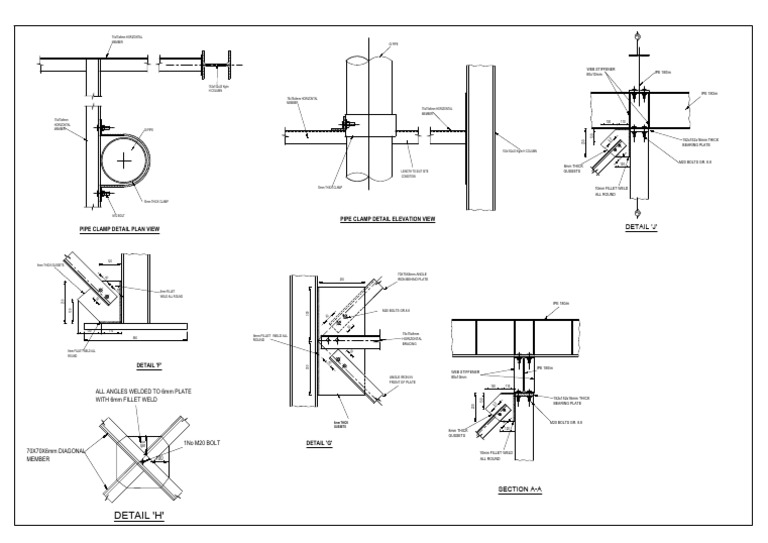 Structural Pipe Clamp Details | PDF | Mechanical Engineering | Civil ...