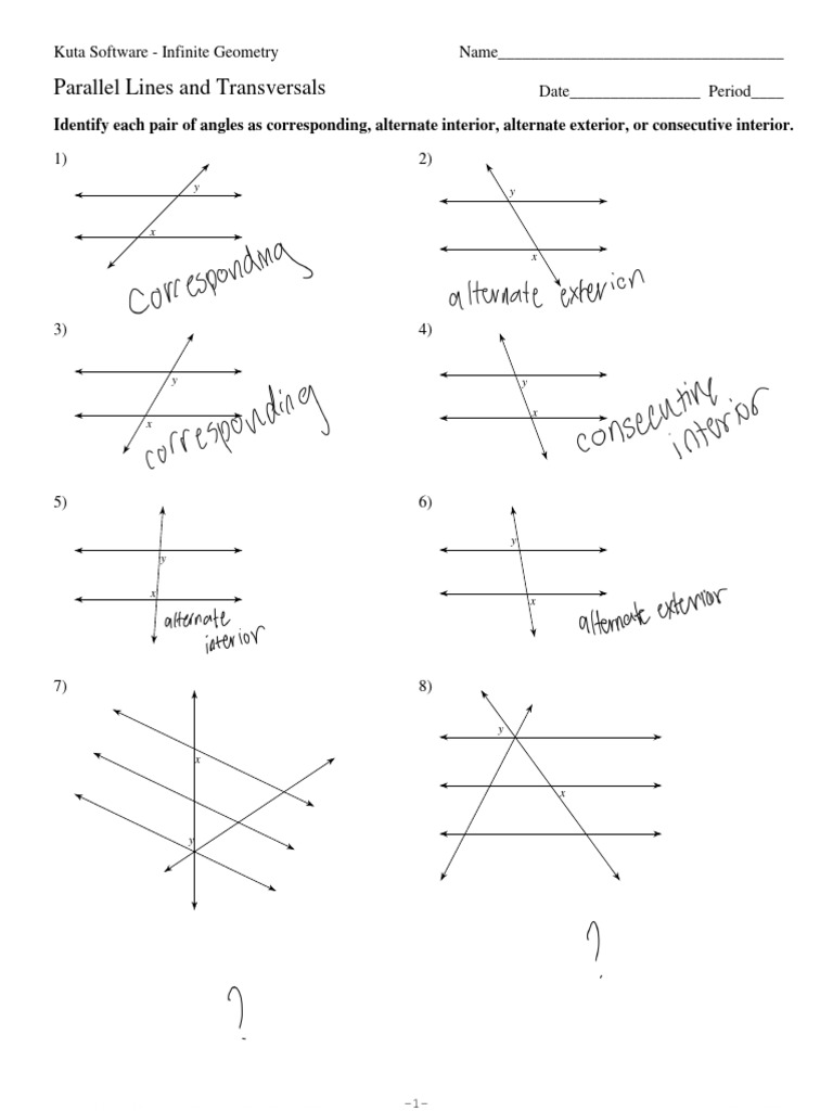 3-Parallel Lines and Transversals | PDF | Geometry | Euclidean Geometry