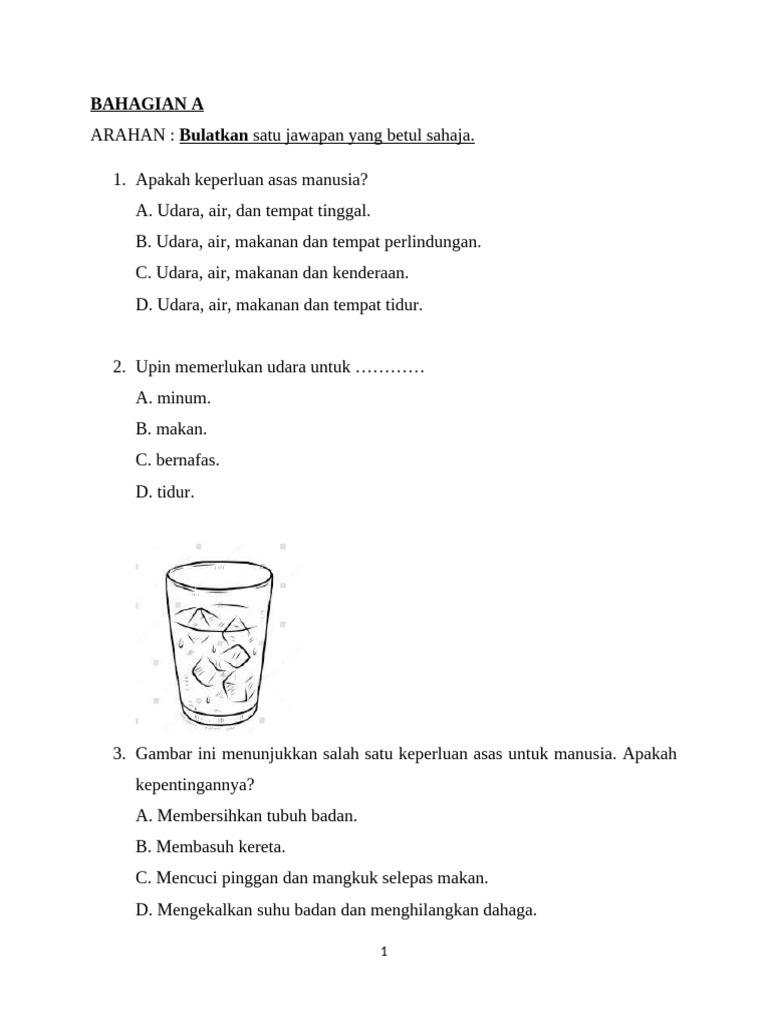 Keperluan Asas Manusia dan Haiwan | PDF | Griya & Taman | Sains ...