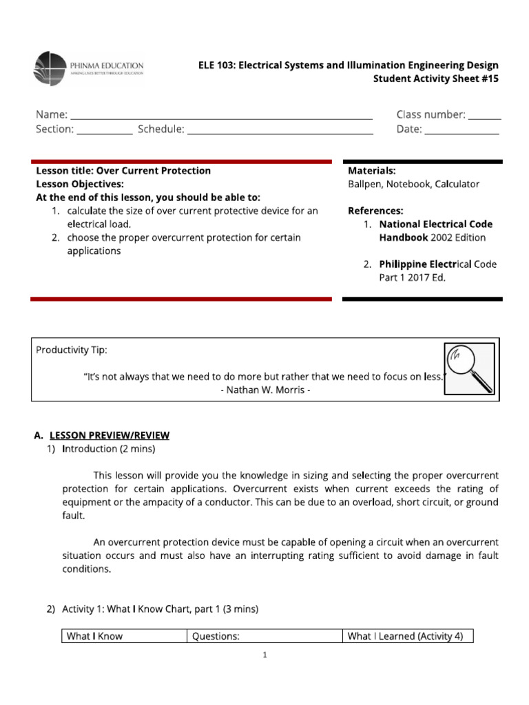 Overcurrent Protection | PDF