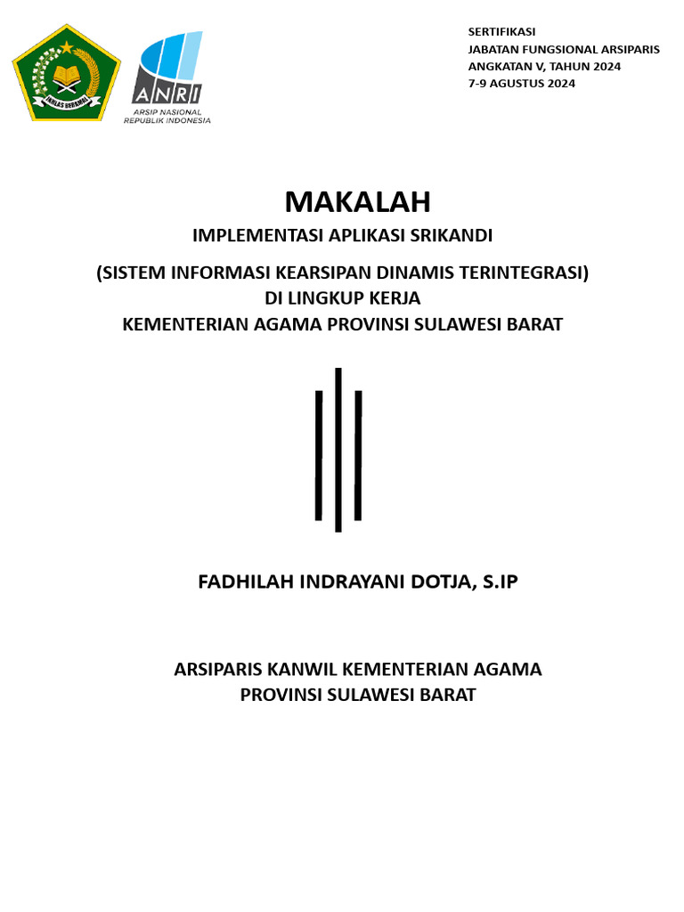 Makalah Kearsipan Ukom - Fadhilah Indrayani Dotja | PDF