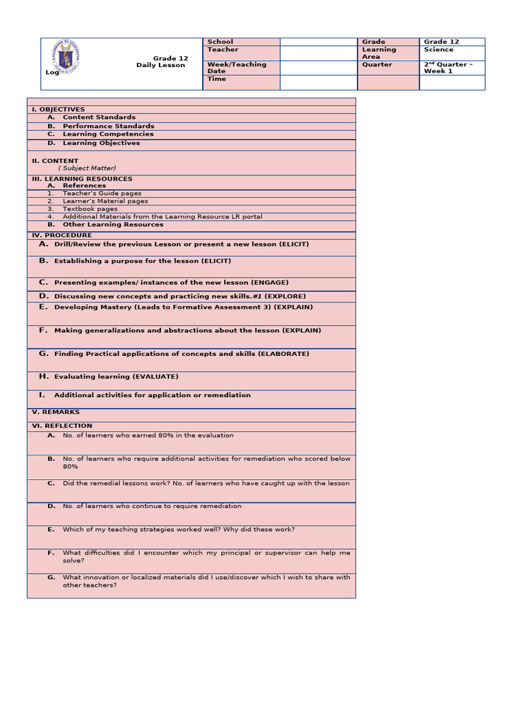 Lesson Plan Elem With 5es | PDF