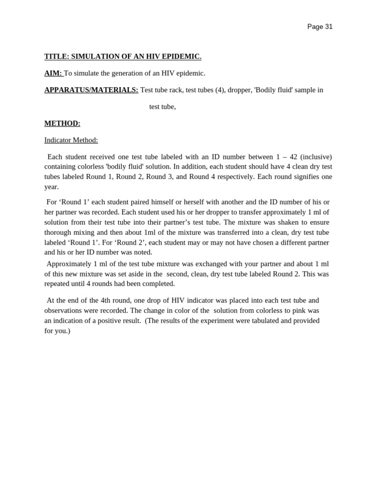 HIV Epidemic Simulation Results and Analysis | PDF | Incidence (Epidemiology) | Infection