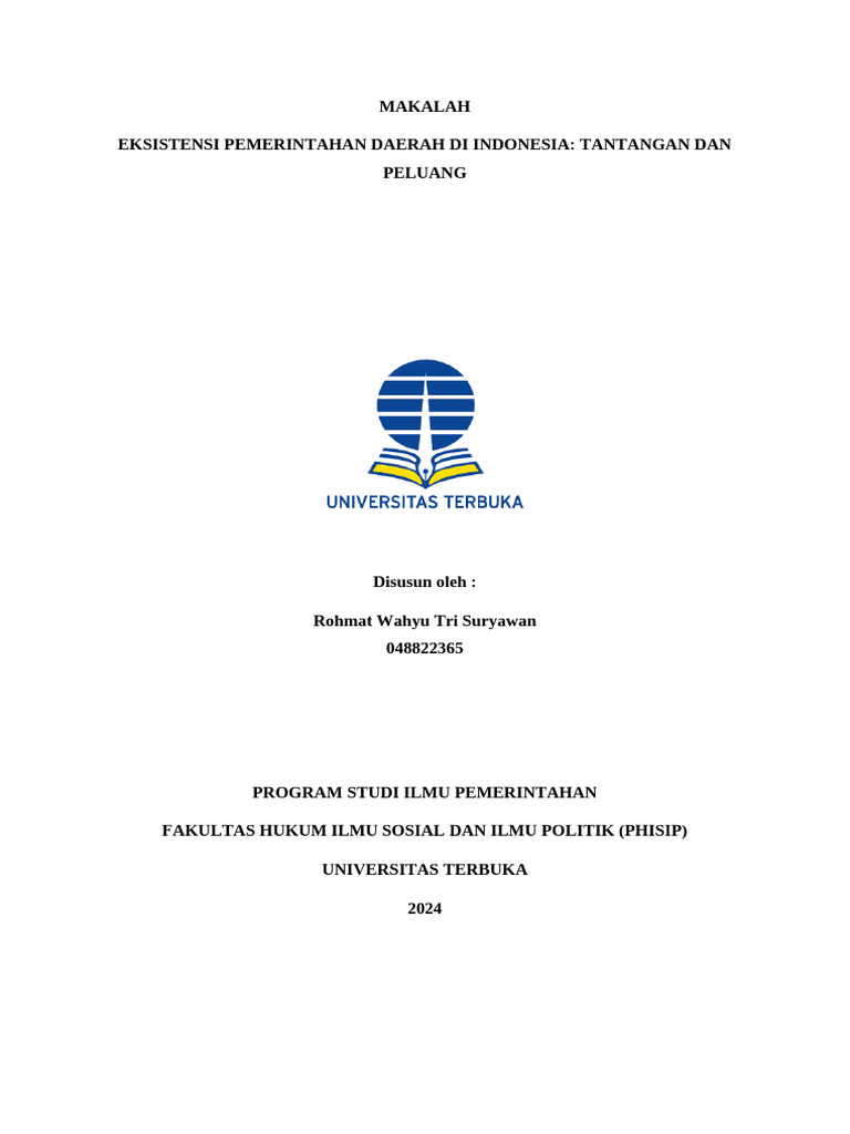 Makalah SISTEM PEMERINTAHAN DAERAH | PDF | Bisnis