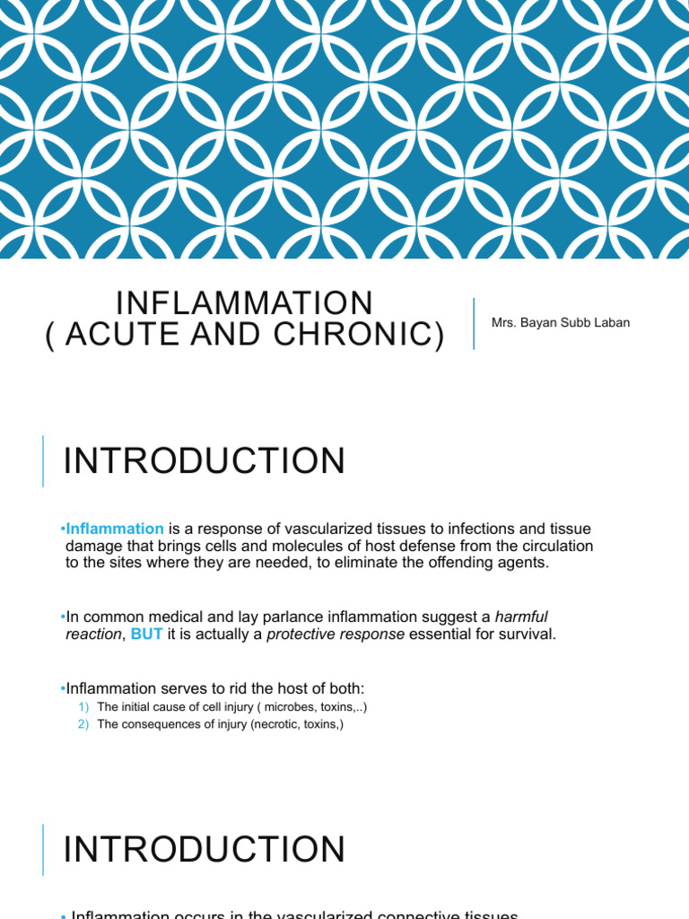 Inflammation Lecture PDF | PDF | Inflammation | White Blood Cell