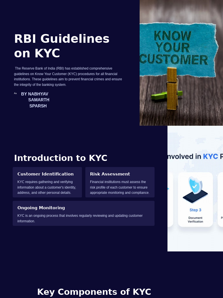 RBI KYC Guidelines Overview | PDF | Regulatory Compliance | Identity ...