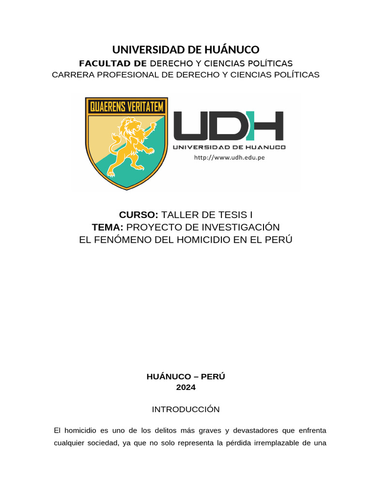 Homicidios en Perú: Causas y Soluciones | PDF | Violencia | Perú