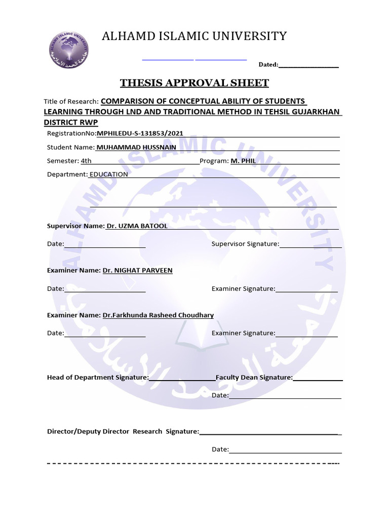 Annex-P-Thesis-Approval-Sheet MHK | PDF