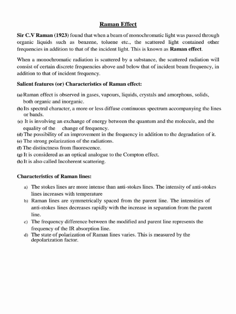 Raman Effect | PDF