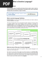 Emotive Language: Comprehensive Word List | PDF | Feeling | Emotions