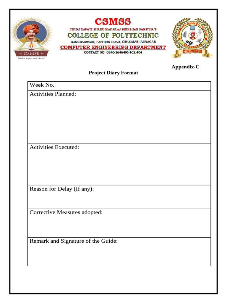 CPP Weekly Dairy Format | PDF