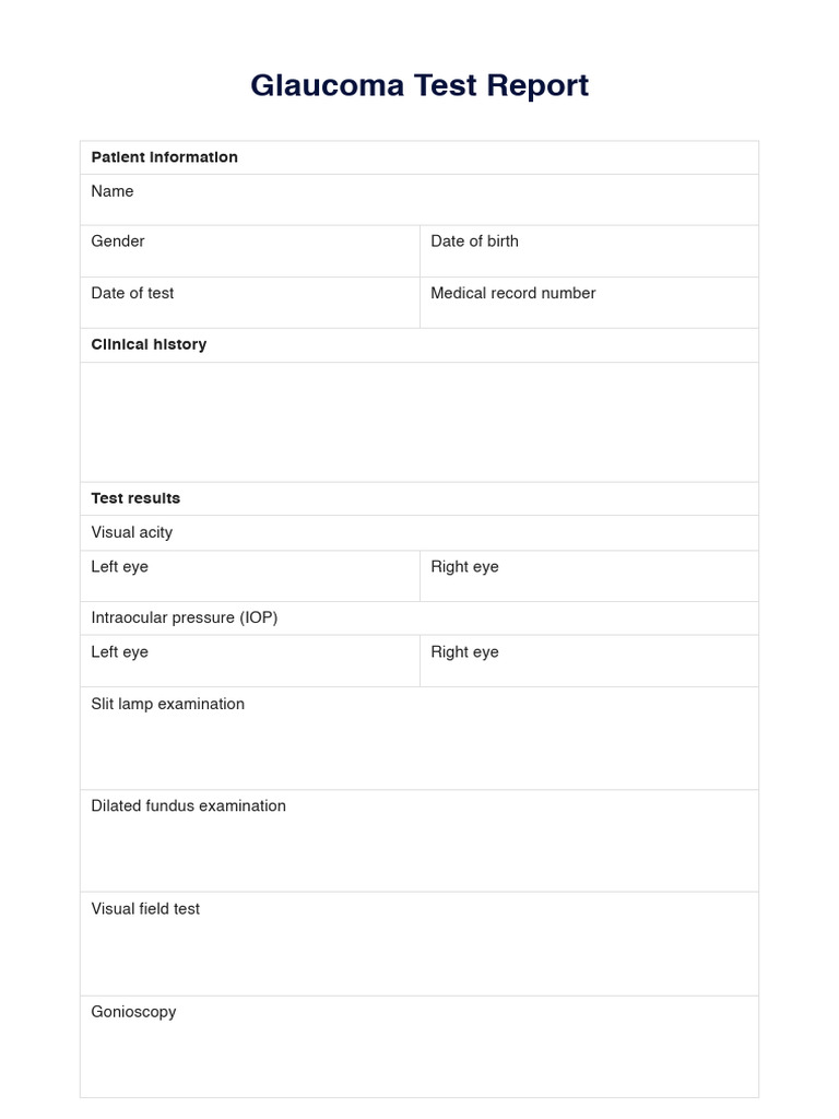 Glaucoma Test Reports | PDF | Wellness