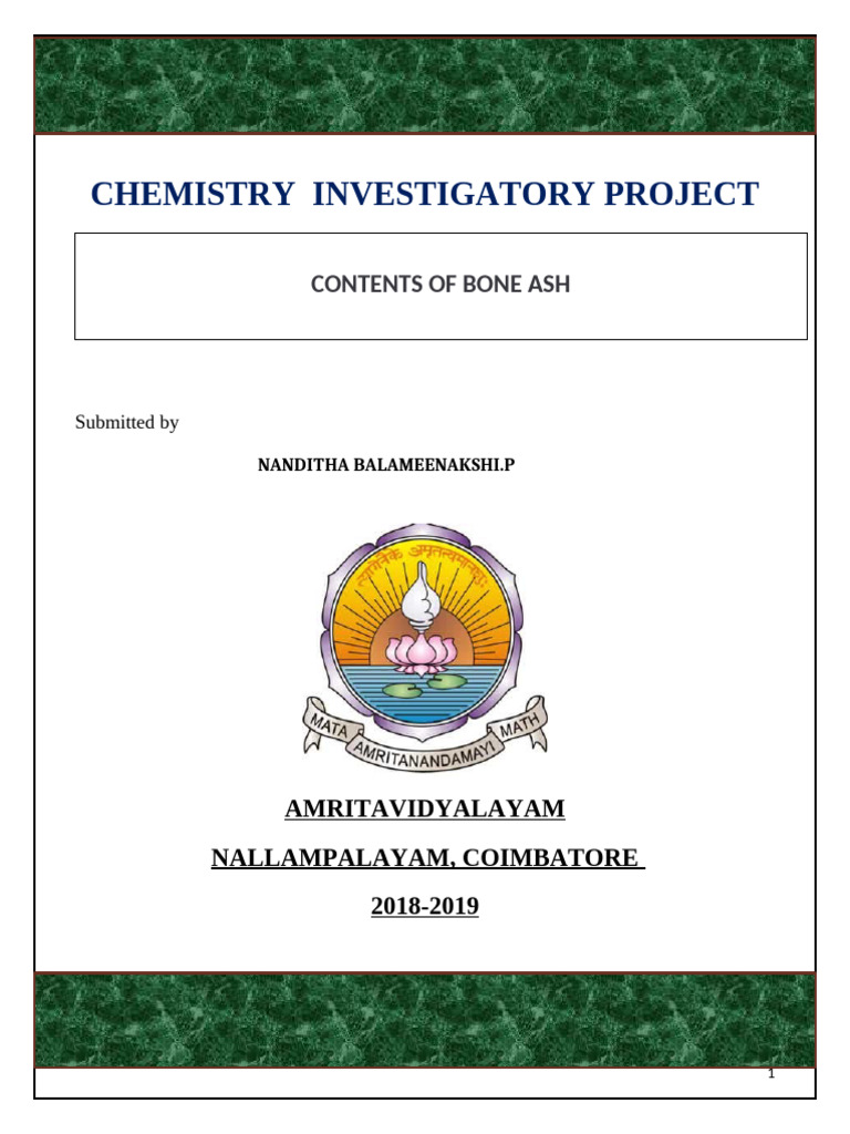 Chemistry Final Project | PDF | Bone | Osteoblast