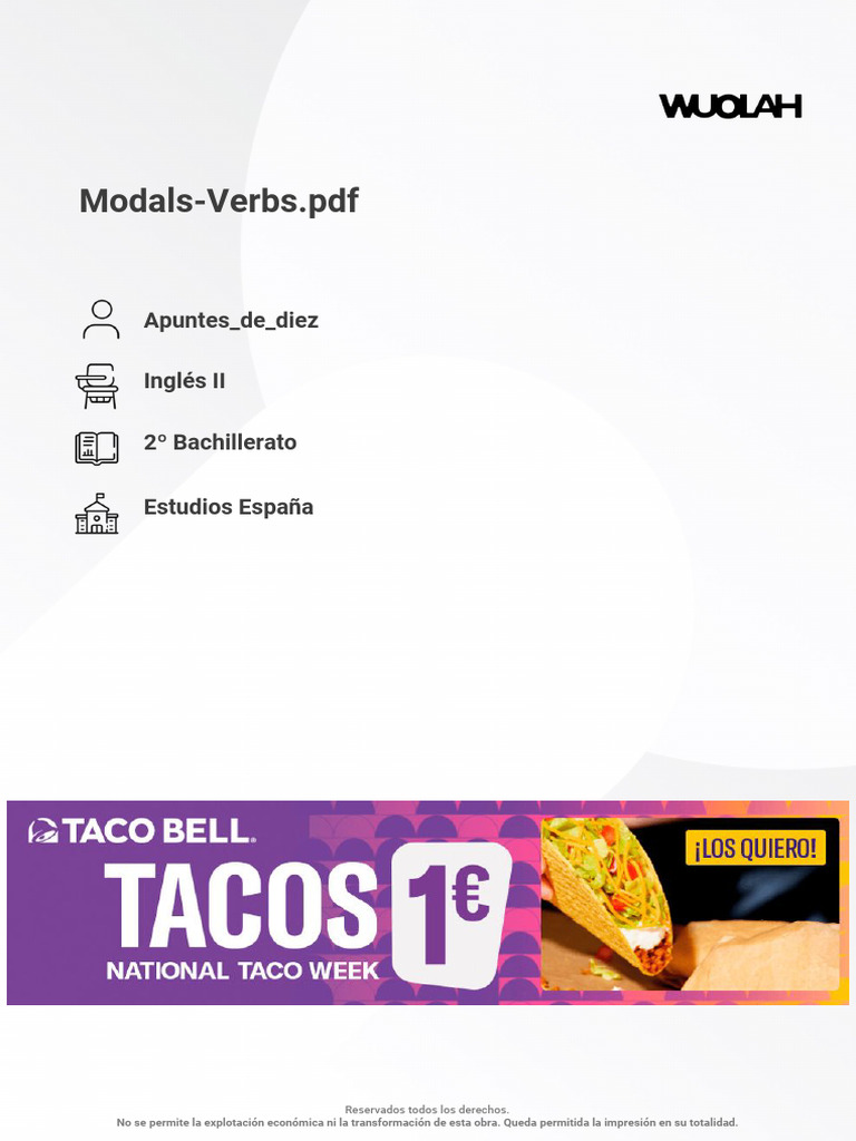 Wuolah Free Modals Verbs | PDF