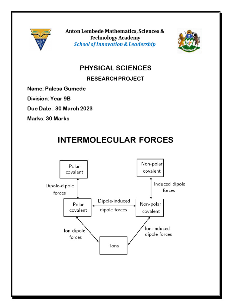 Intermolecular Forces | PDF | Intermolecular Force | Chemical Polarity